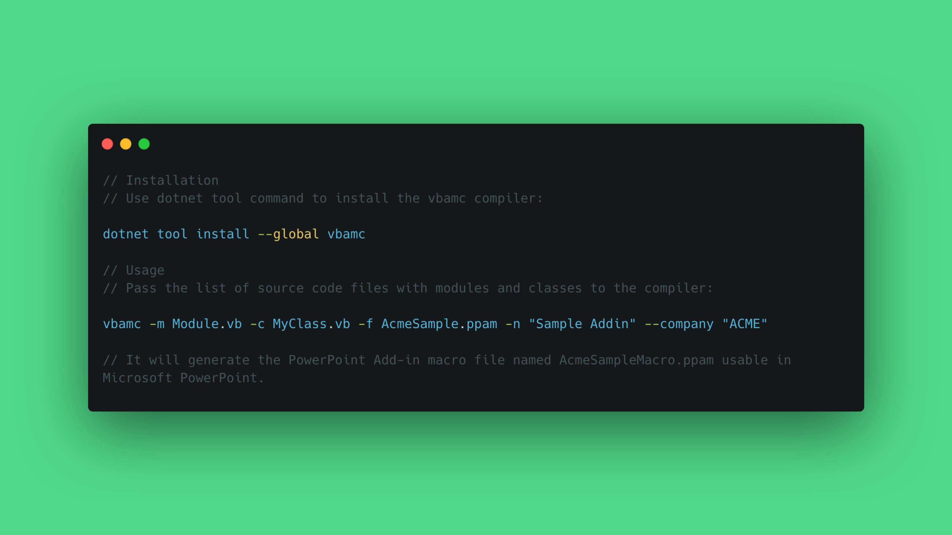 VBA Macro compiler - BuiltWithDot.Net